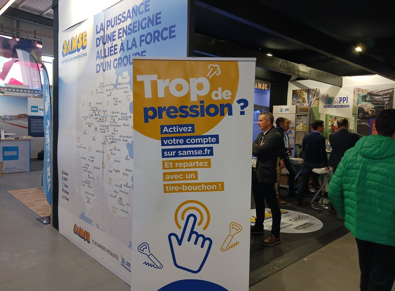 Sur son salon, Samse valorise aussi ses trois enseignes de spécialité